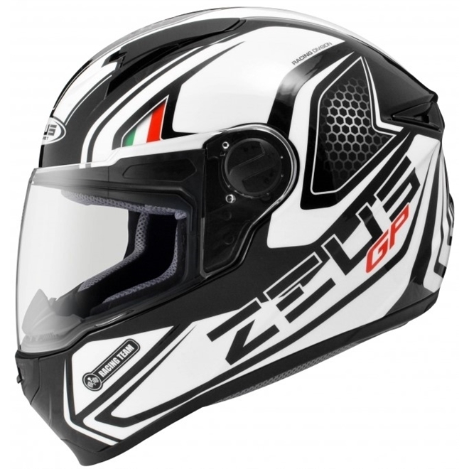 Capacete Zeus 811 Evo Revolution AL3 Preto/Branco (Italia) - Grid Motors
