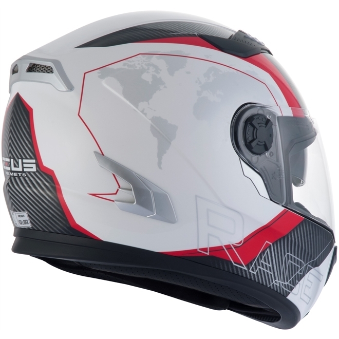 Capacete Zeus 813 Track AN10 Race Branco/Vermelho Brilho - Grid Motors