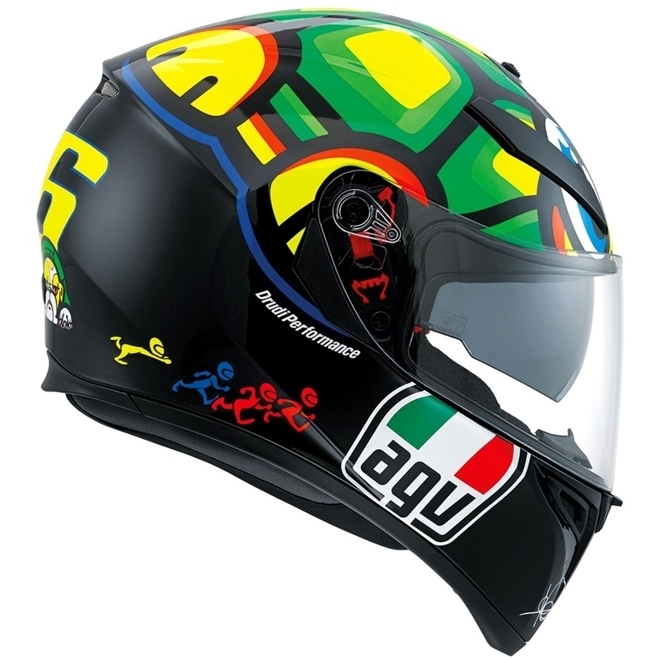 Capacete AGV K3 SV Turtle Tartaruga c/ Viseira Solar (Valentino Rossi)