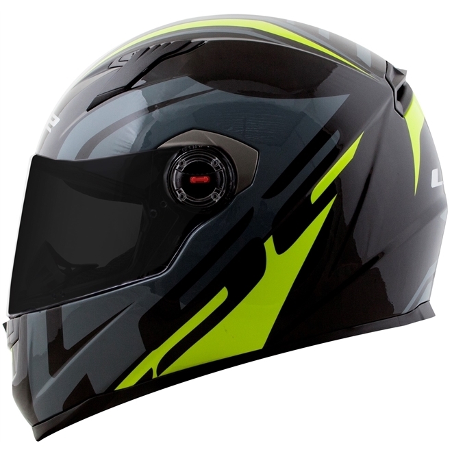 Capacete LS2 FF358 Touring Preto/Cinza/Amarelo Fluor Brilho - Grid Motors