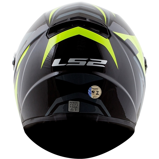 Capacete LS2 FF358 Touring Preto/Cinza/Amarelo Fluor Brilho - Grid Motors