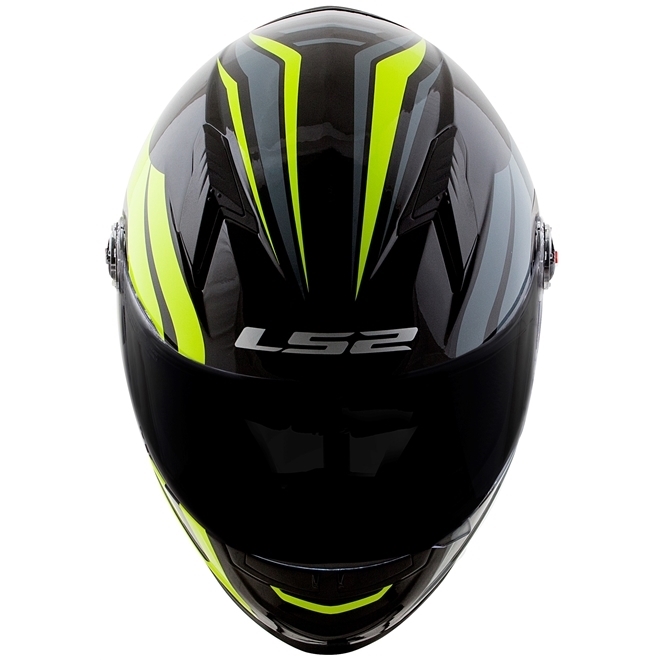 Capacete LS2 FF358 Touring Preto/Cinza/Amarelo Fluor Brilho - Grid Motors