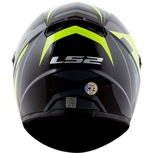 Capacete LS2 FF358 Touring Preto/Cinza/Amarelo Fluor Brilho - Grid Motors