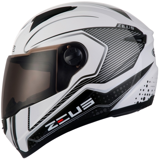 Capacete Zeus 811 Evo Hero Branco/Preto - Grid Motors