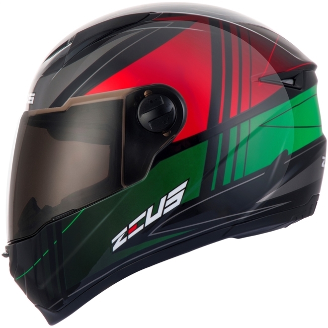 Capacete Zeus 811 Evo Trip Preto/Verde - Grid Motors