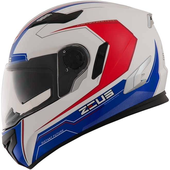 Capacete Zeus 813 Special Edition Win Branco/Azul Brilho - Grid Motors
