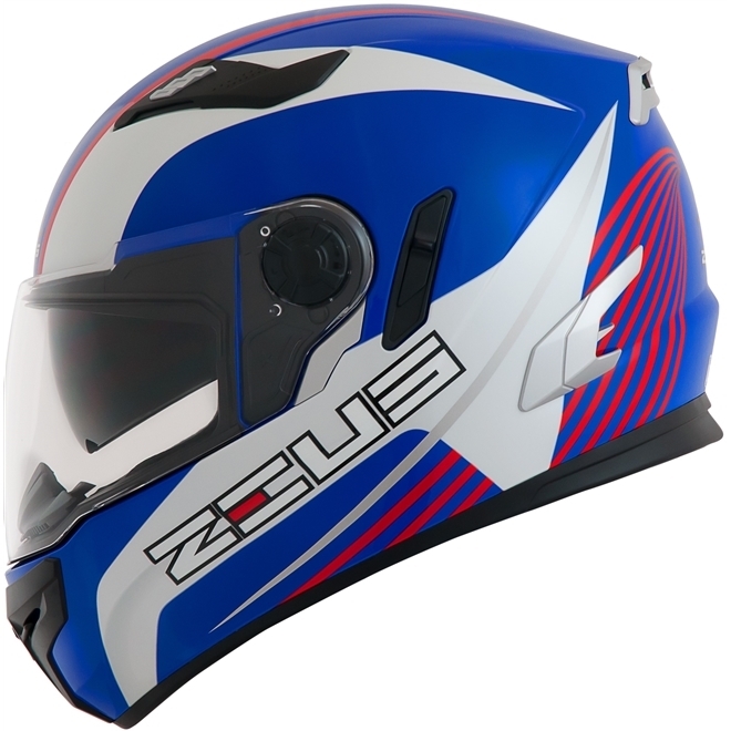 Capacete Zeus 813 Special Edition Win Azul/Vermelho Brilho - Grid Motors