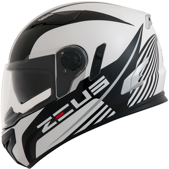 Capacete Zeus 813 Special Edition Win Branco/Preto Brilho - Grid Motors