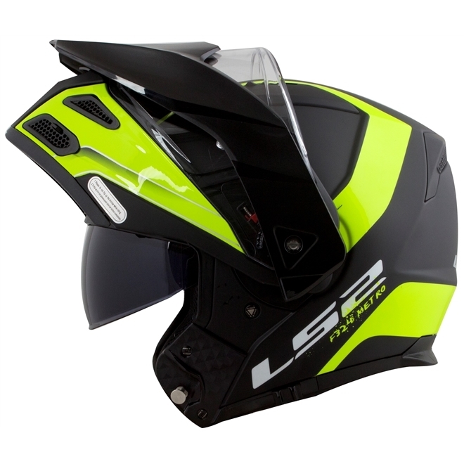 Capacete LS2 Metro Evo FF324 Articulado Rapid Preto Fosco/Amarelo ...