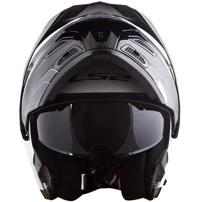 Capacete LS2 Metro Evo FF324 Articulado Rapid Branco/Preto Brilho ...