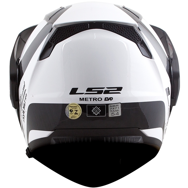 Capacete LS2 Metro Evo FF324 Articulado Rapid Branco/Preto Brilho ...