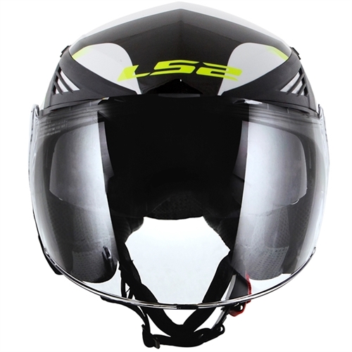Capacete LS2 OF586 Bishop Tyrell Preto/Amarelo - Grid Motors