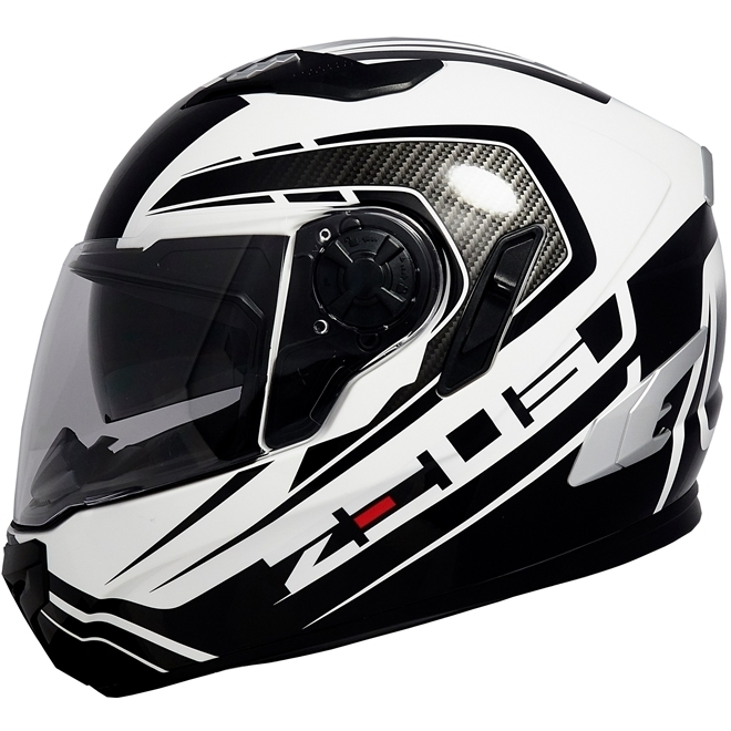 Capacete Zeus 813 Special Edition Monaco Branco/Preto Brilho - Grid Motors